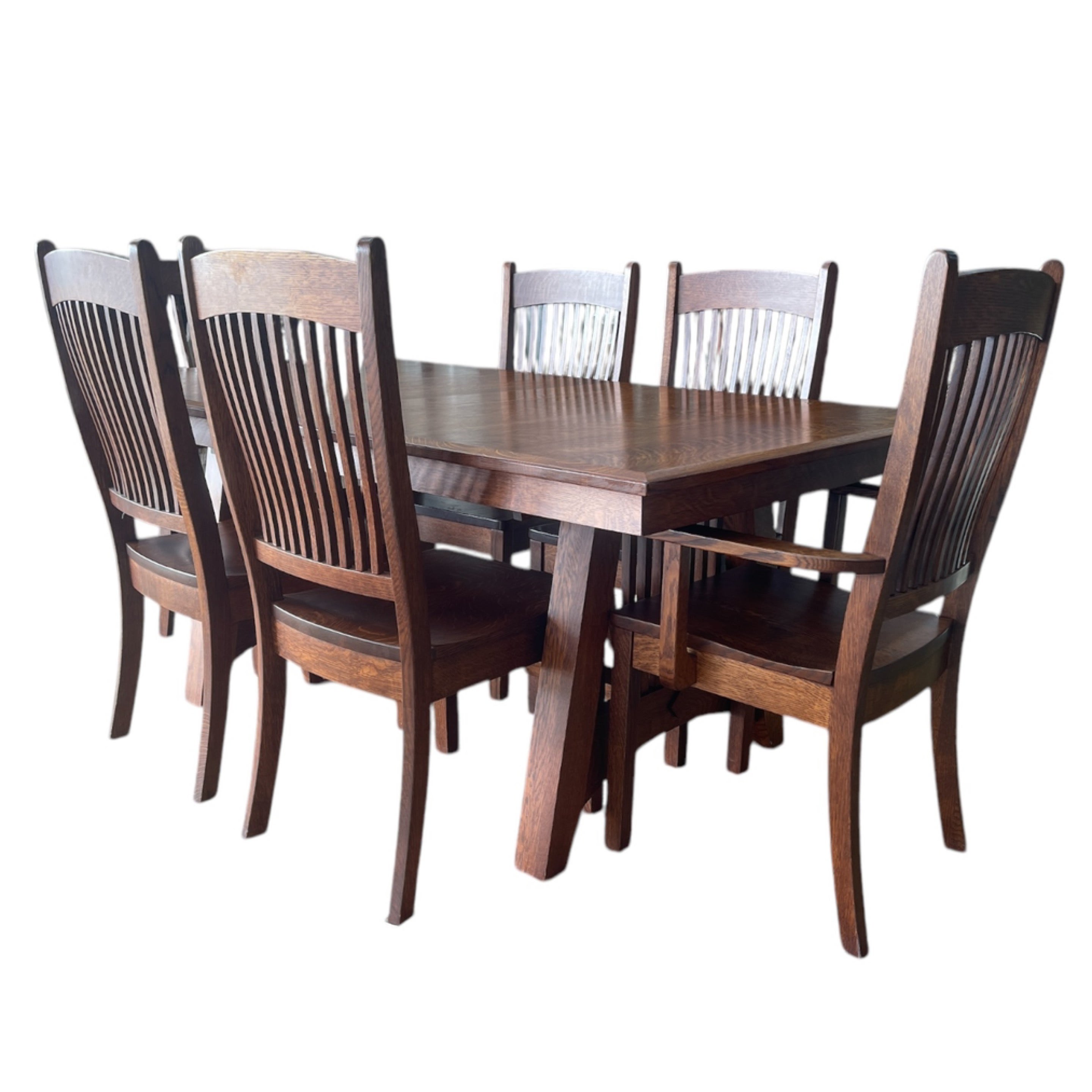 128115202 - Wooden Amish Dining Table - Amish Made two leaves - Dining ...